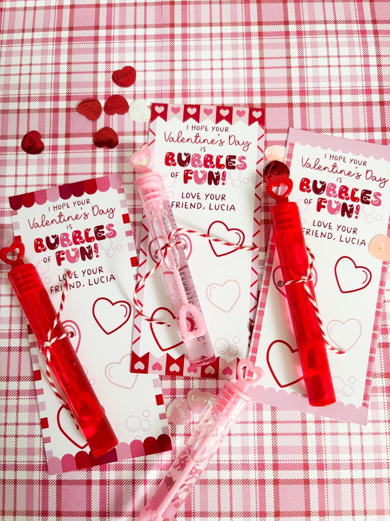 Valentine Party Favor Valentine Bubble Card Valentine Class Gift ...