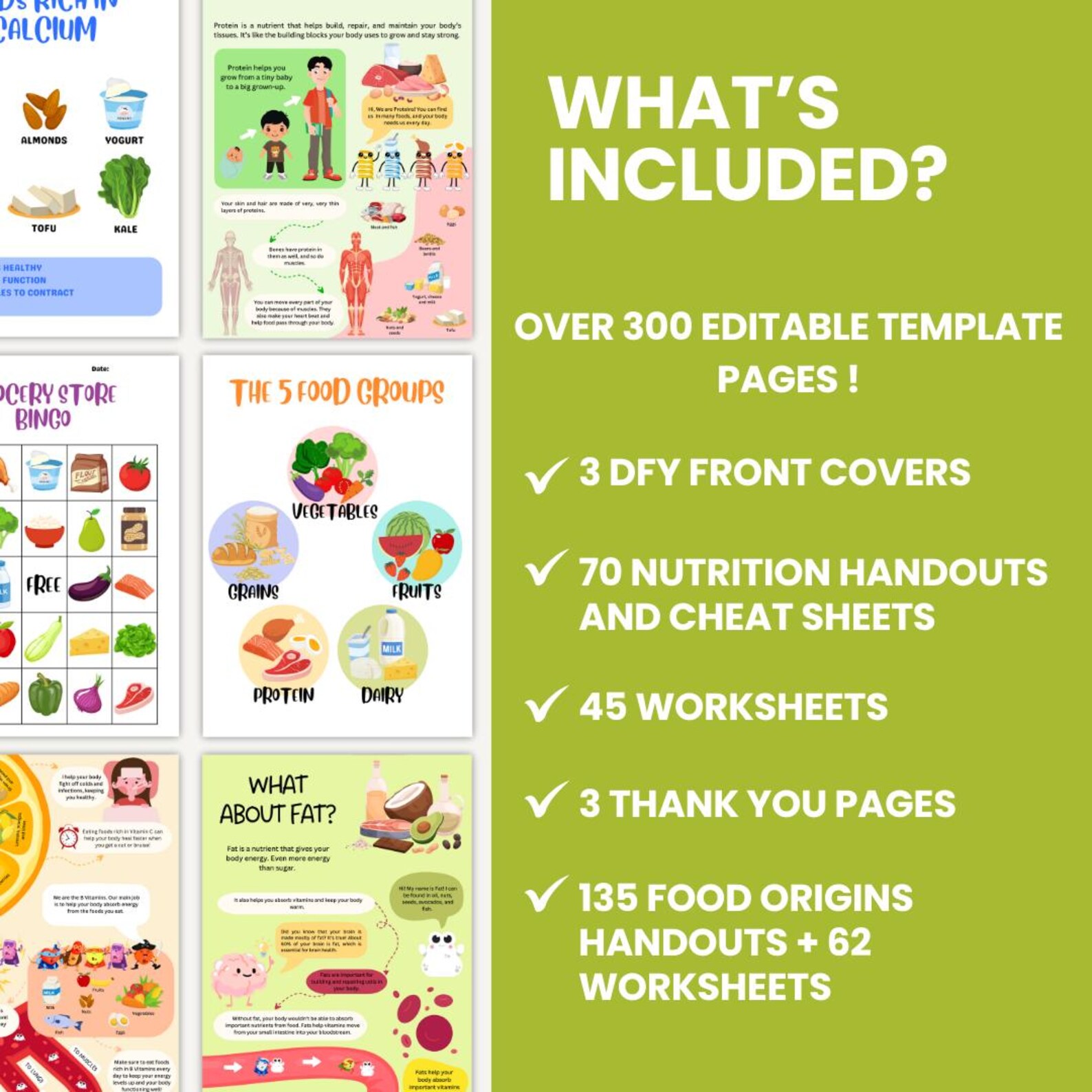 The Ultimate Kids Nutrition Bundle Editable Canva Template, Children ...