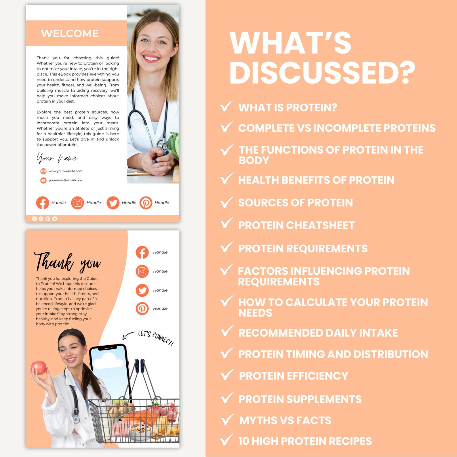 Protein Guide Canva Template: High-protein Recipes (digital Download ...