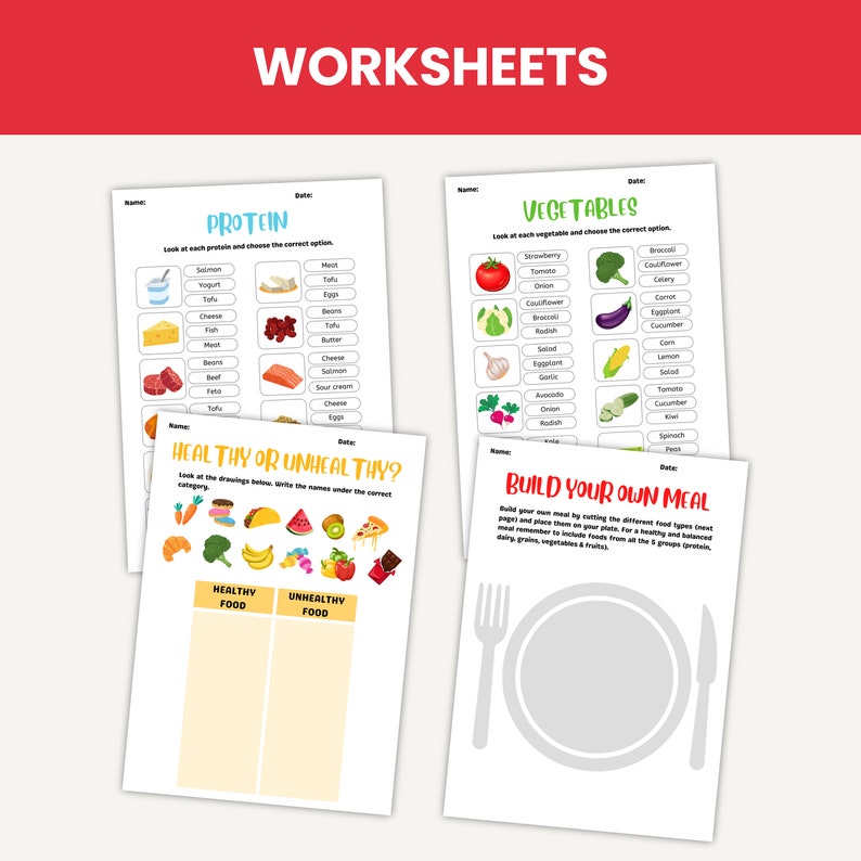 Kids Nutrition Bundle Editable Canva Template, Children, Education ...