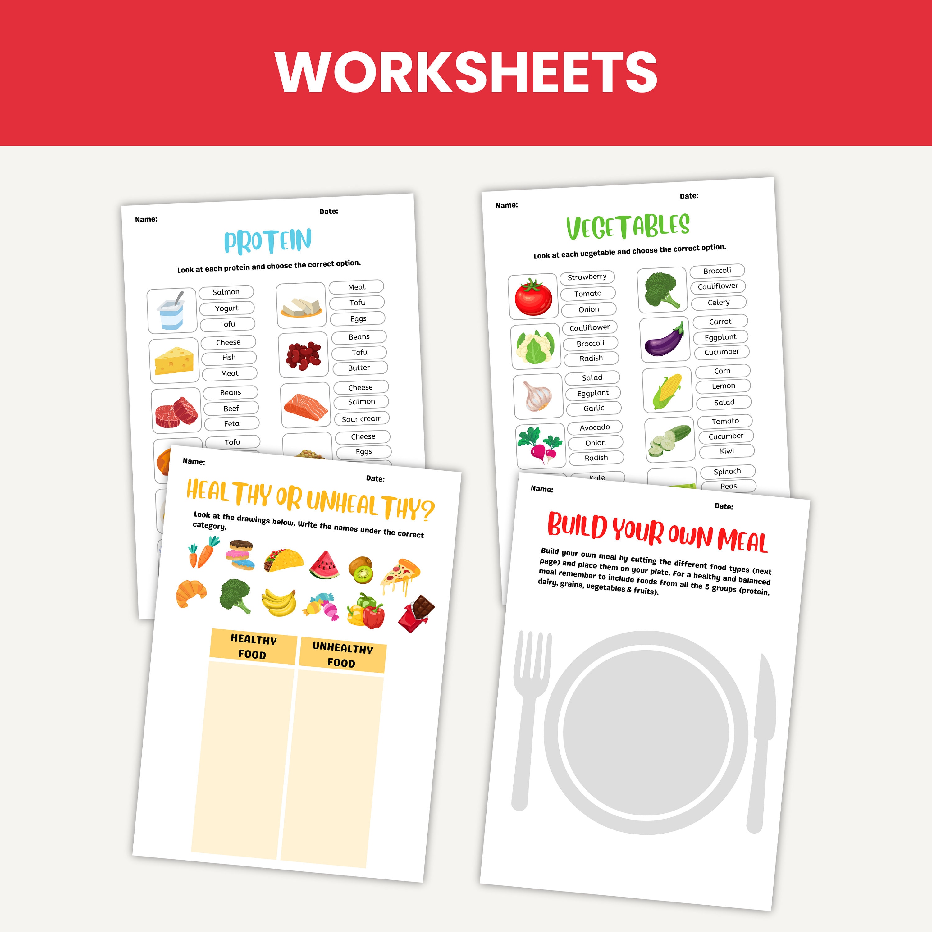 Kids Nutrition Bundle Editable Canva Template, Children, Education ...