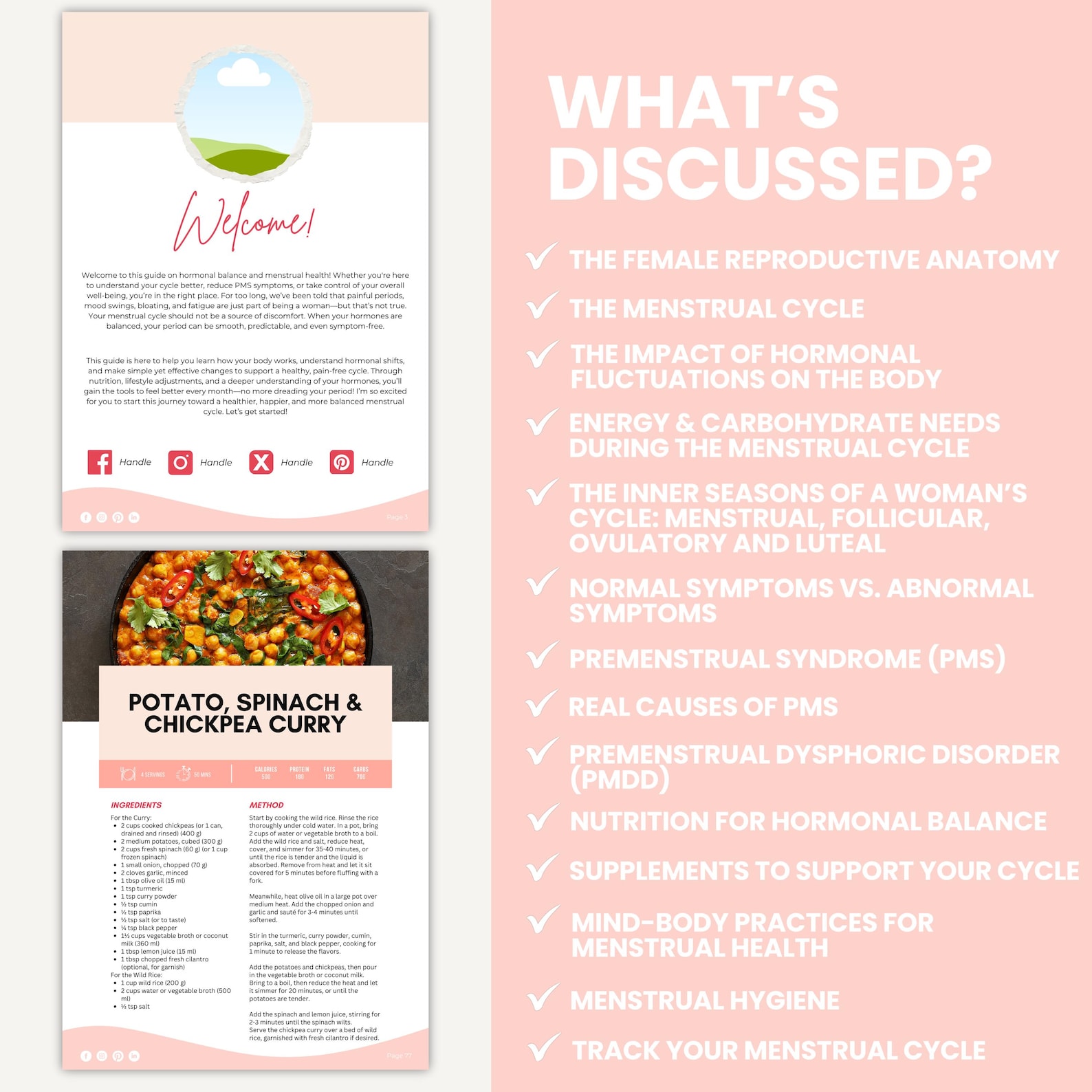 Menstrual Cycle Guide Editable Canva Template, Period Bliss, Women's ...