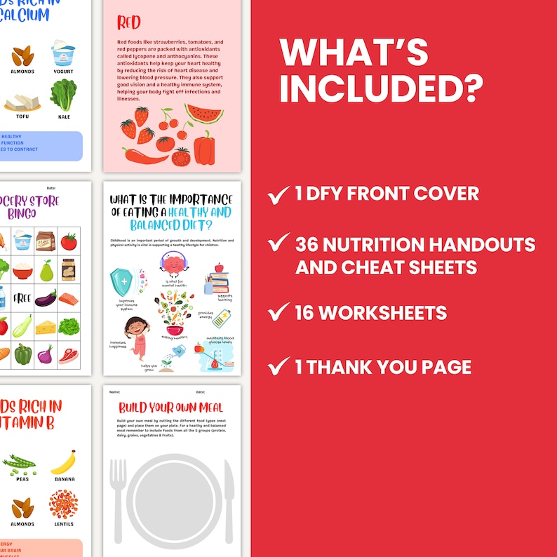 Kids Nutrition Bundle Editable Canva Template, Children, Education ...