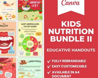 Kids Nutrition Bundle Editable Canva Template Children Education ...