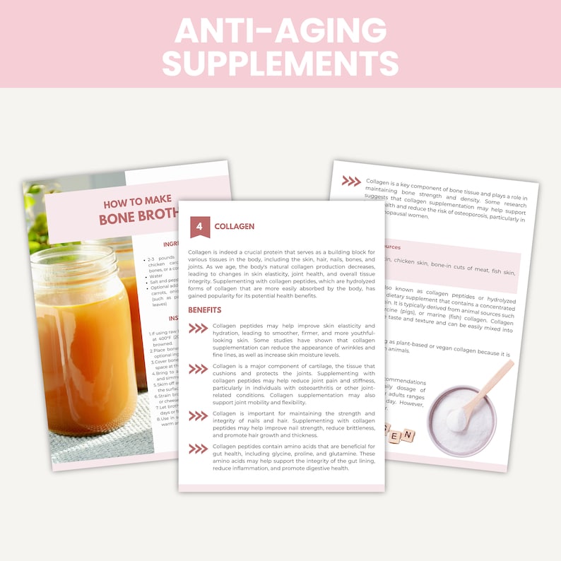 Nutritional Anti-aging Supplements Guide Editable Canva Template ...