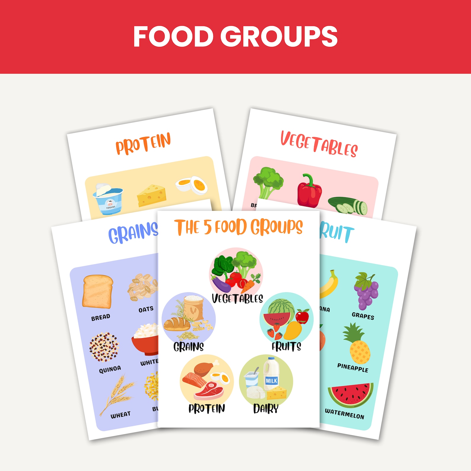 Kids Nutrition Bundle Editable Canva Template, Children, Education ...