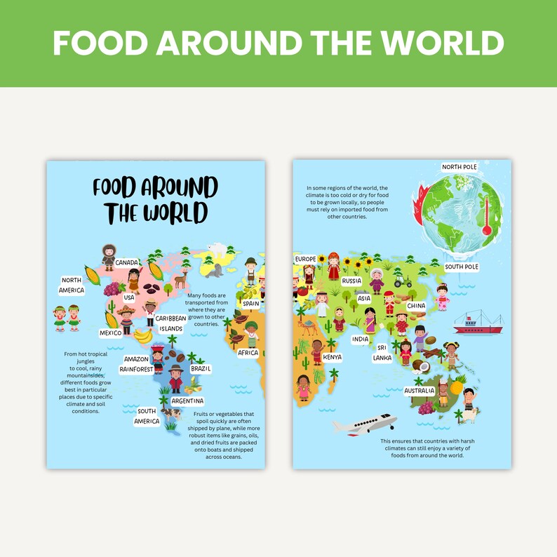 Food Origins Editable Canva Template Kids Nutrition Children Education ...