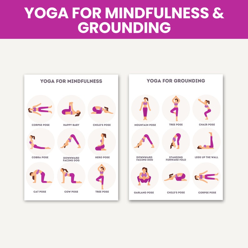 Yoga Cheat Sheet: Poses for All Levels - Canva Template (digital Download) - Etsy