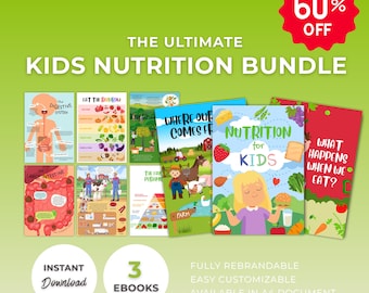 Kids Nutrition Bundle Editable Canva Template, Children, Education ...