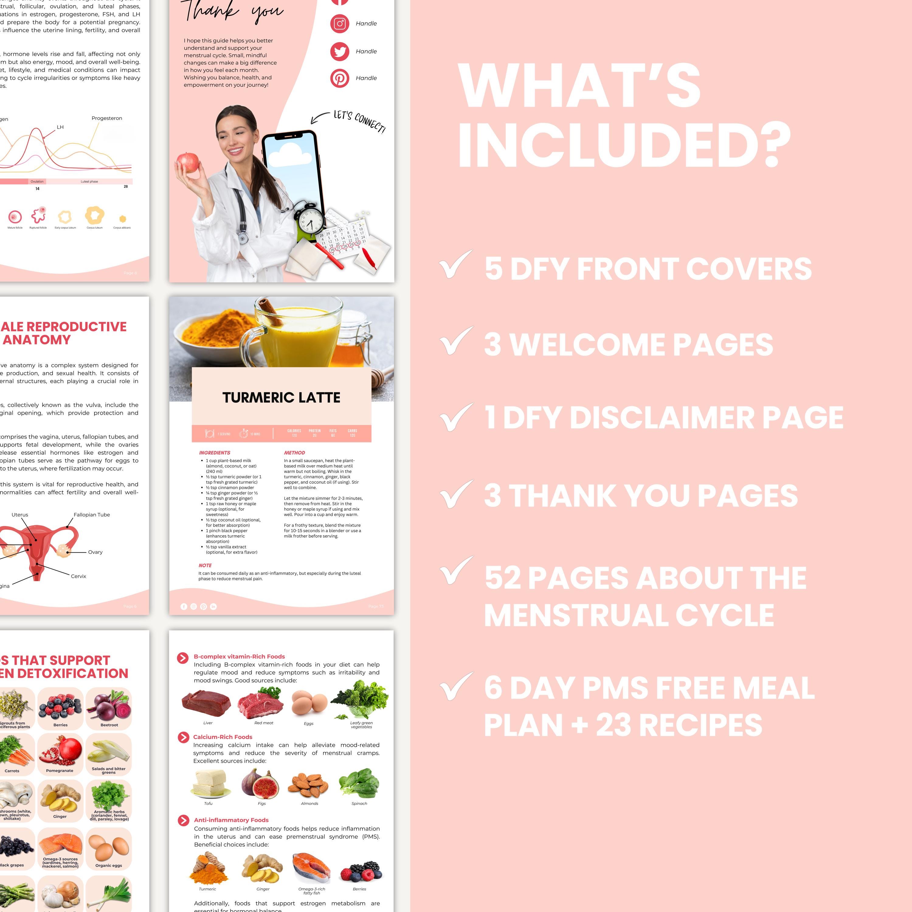 Menstrual Cycle Guide Editable Canva Template, Period Bliss, Women's ...