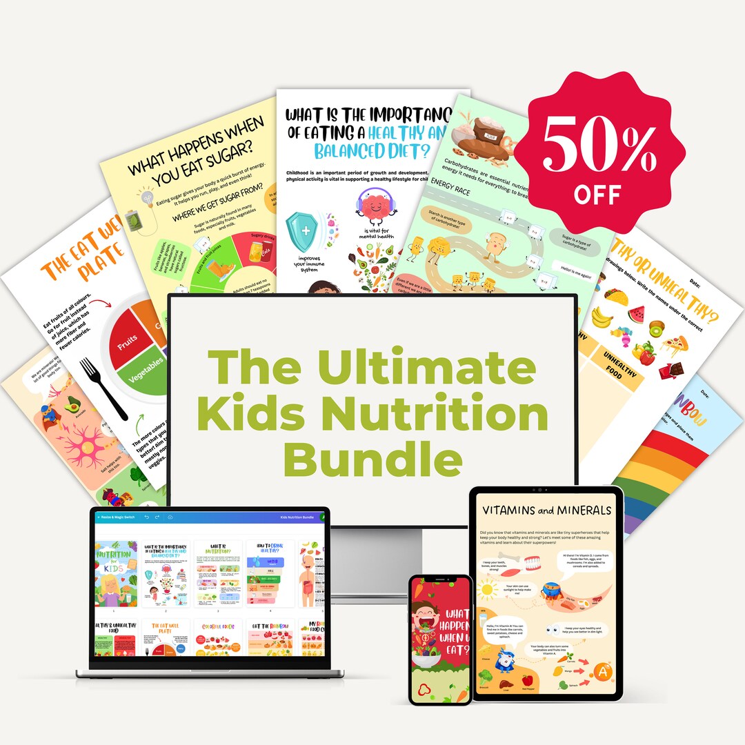 The Ultimate Kids Nutrition Bundle Editable Canva Template Children ...