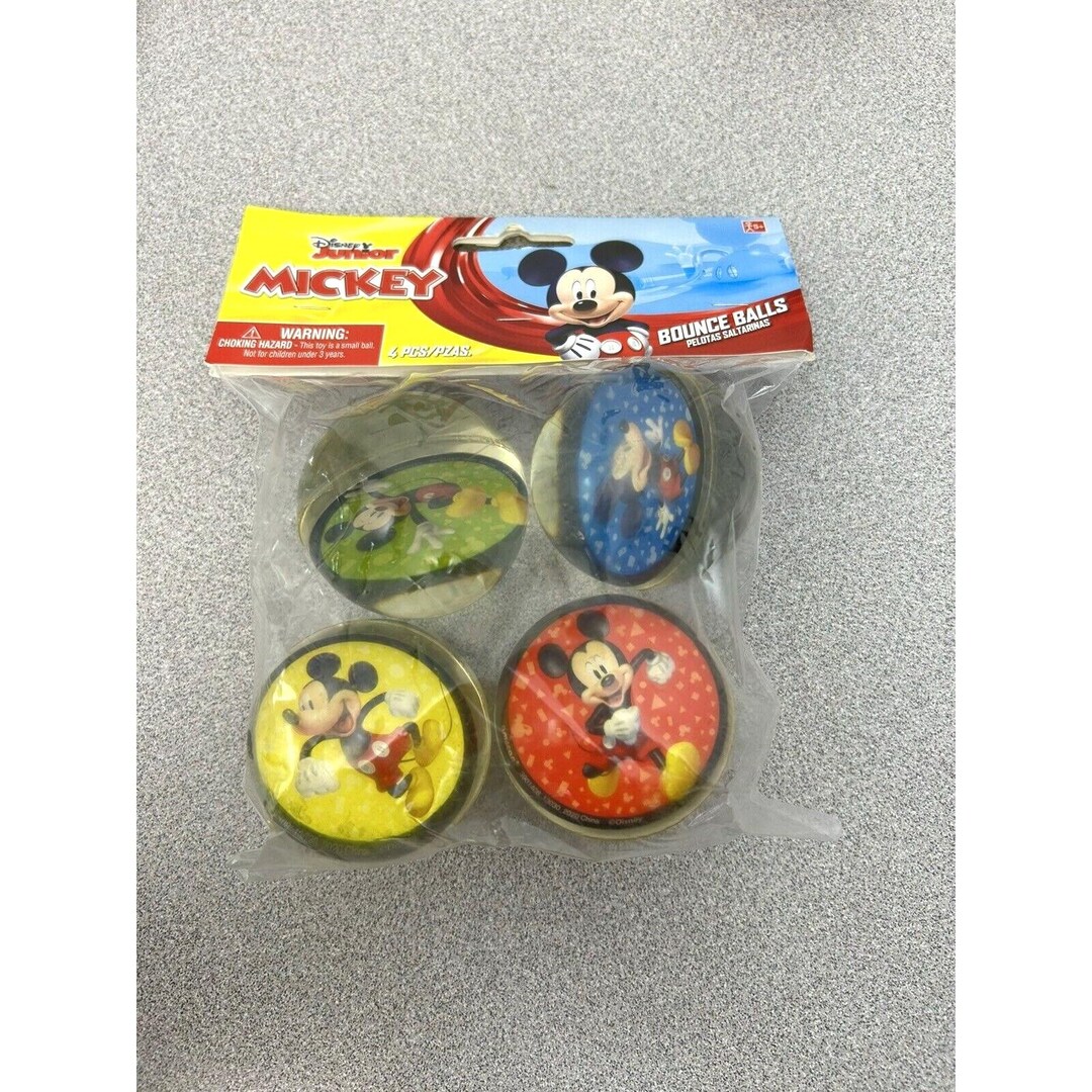 Mickey Mouse Birthday Bounce Balls Party Favors 4 Pack New, Lot of 2 ...