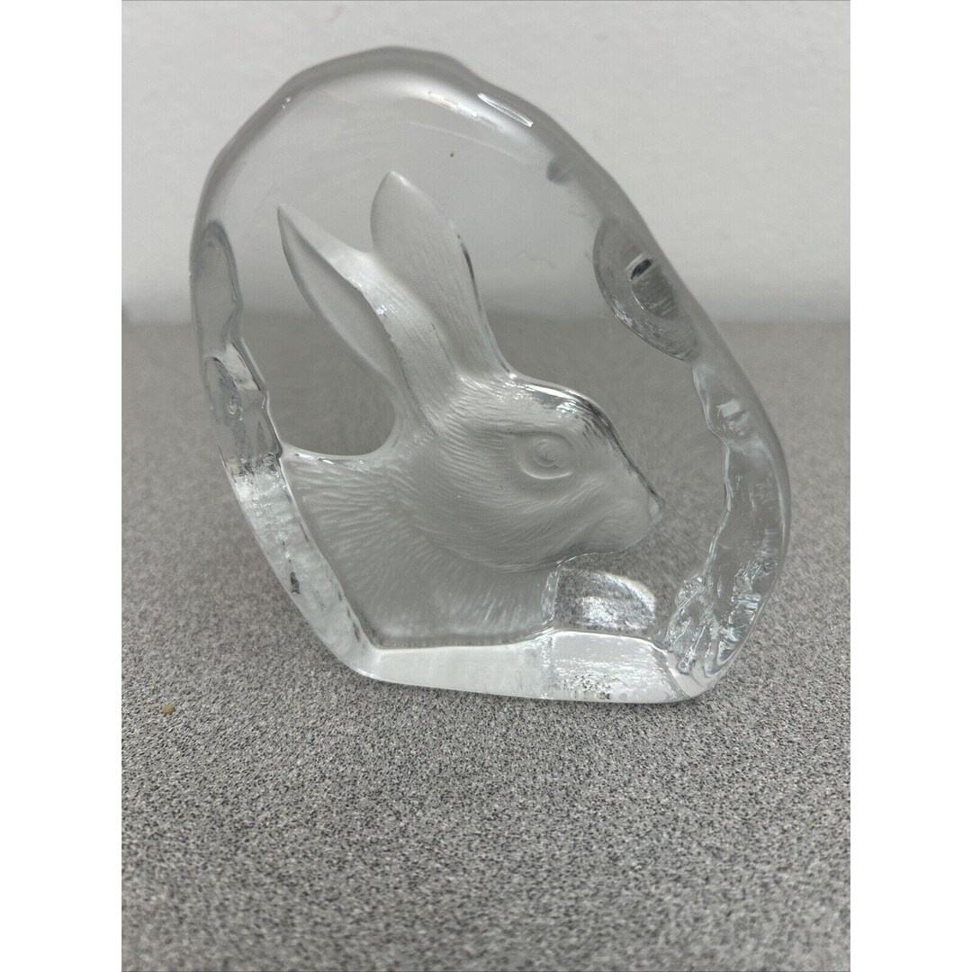 Cristal D'arques Paperweight, Lead Crystal Rabbit Figurine, France - Etsy
