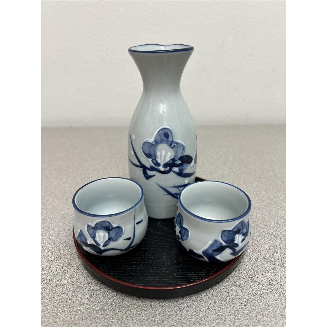 Vintage Sake Serving Set, Pitcher, Plus 2 Cups, and Tray - Etsy