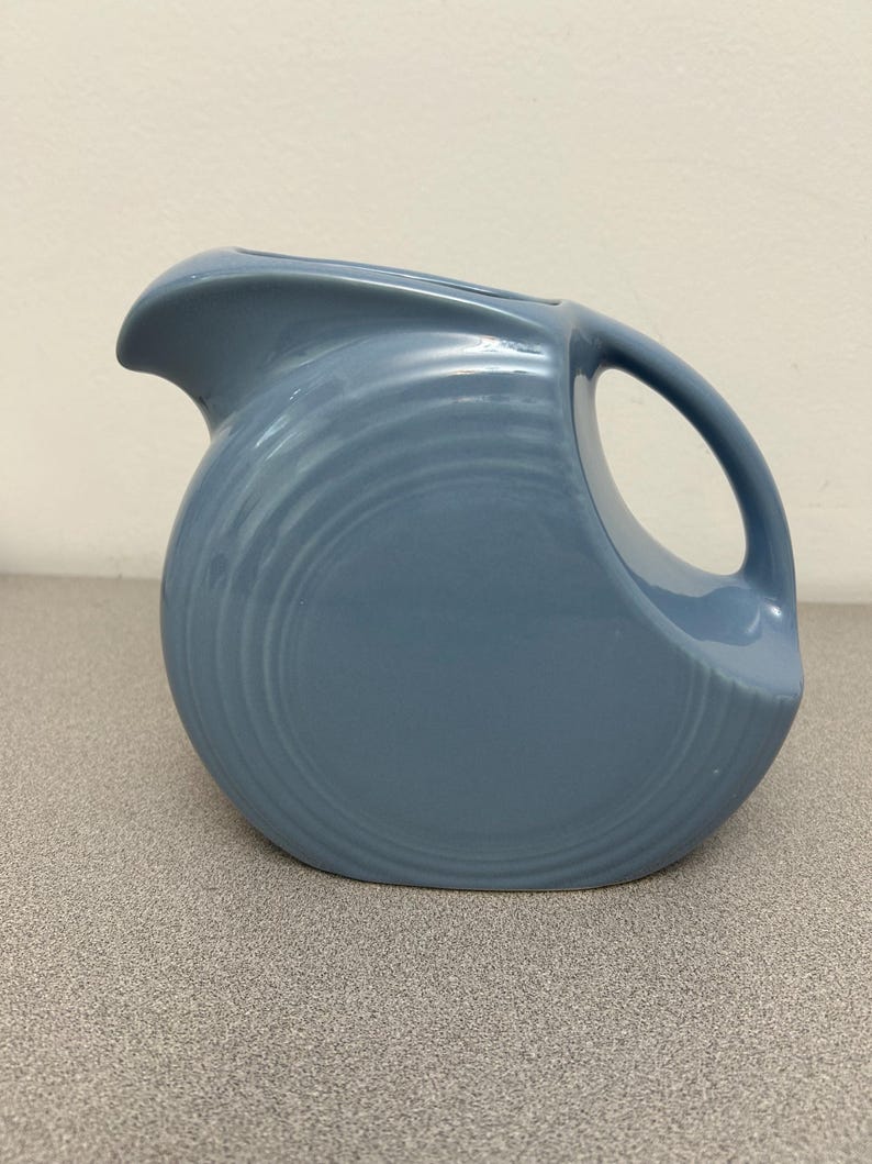 Homer Laughlin Fiestaware Large Two Quart, 7 Disk Pitcher in Periwinkle ...