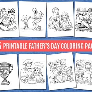 25 Printable Happy Father's Day Coloring Pages, 8.5 X 11 PDF,PNG ...