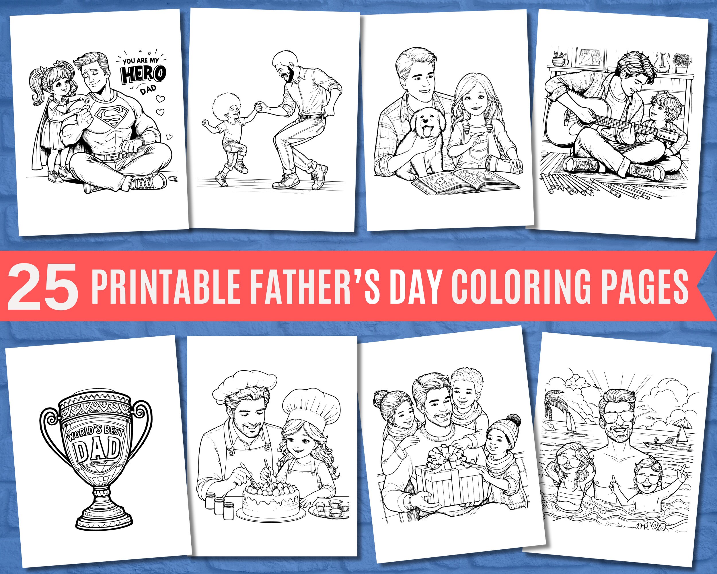 25 Printable Happy Father S Day Coloring Pages 8 5 X 11 Pdf Png