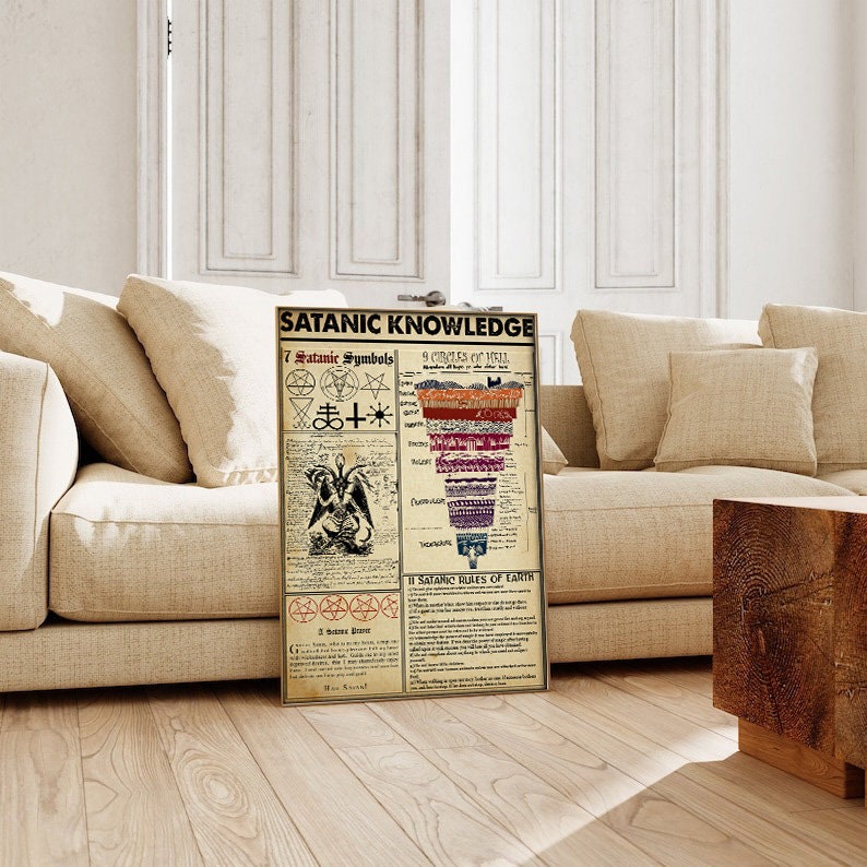 Satanic Knowledge Poster, Satanic Poster, Satanic Art Prints, 7 Satanic ...
