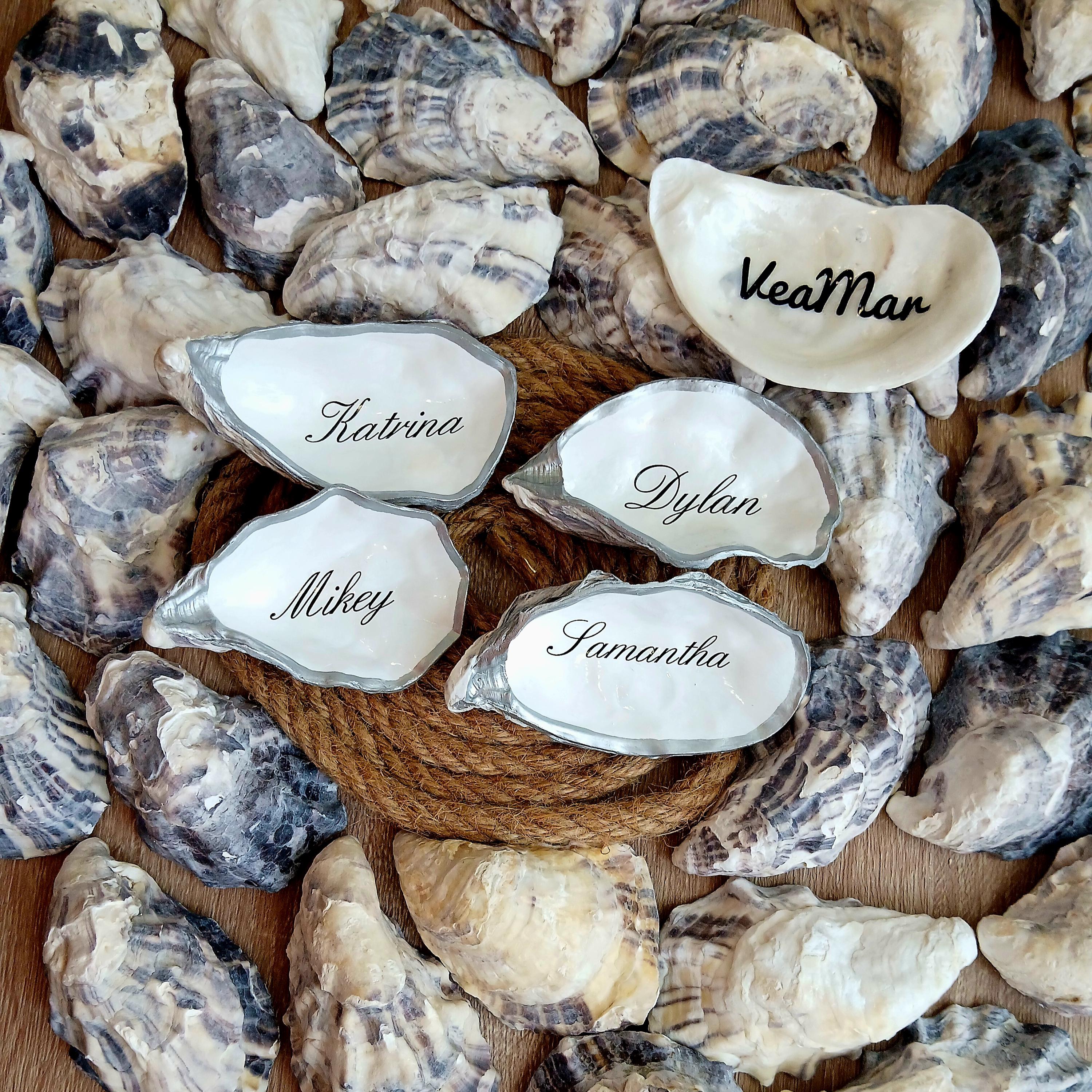 Personalized Small Oyster Shells With Calligraphy Names –unique, Custom ...