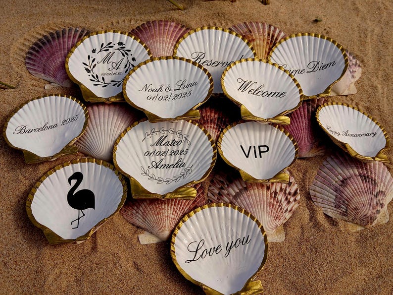 Bulk Custom Scallop Shells With Names, Words, Phrases and Designs ...