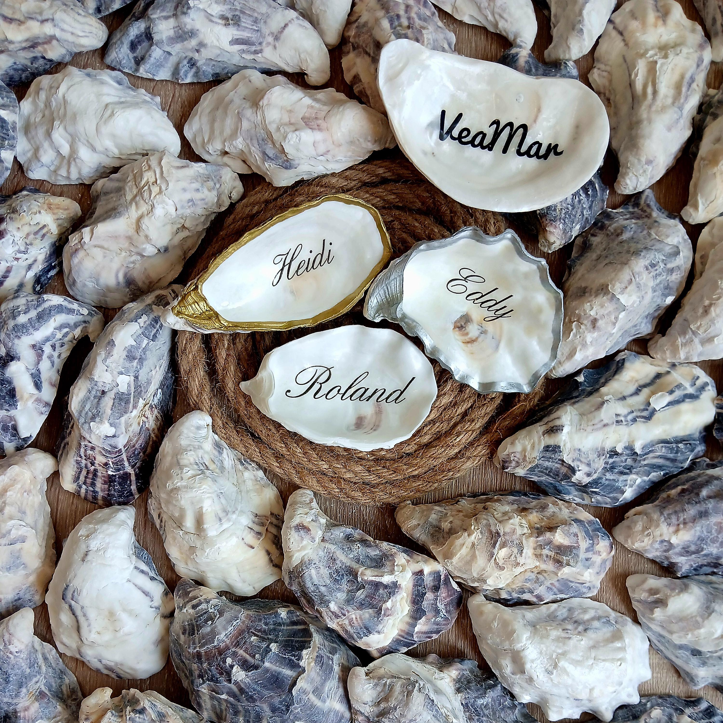 Personalized Small Oyster Shells With Calligraphy Names –unique, Custom ...