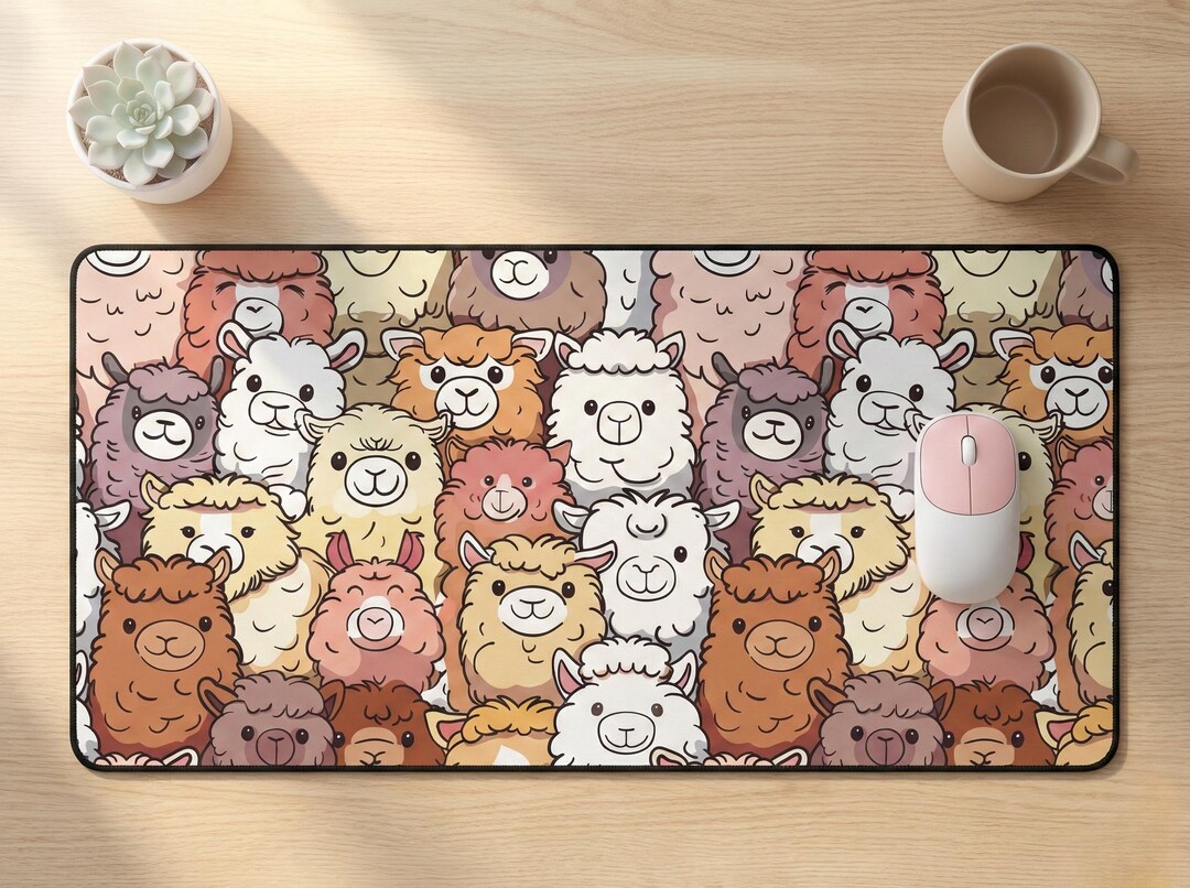 Llama Mouse Pad, Kawaii Alpaca Desk Mat, Funny Animal Computer ...
