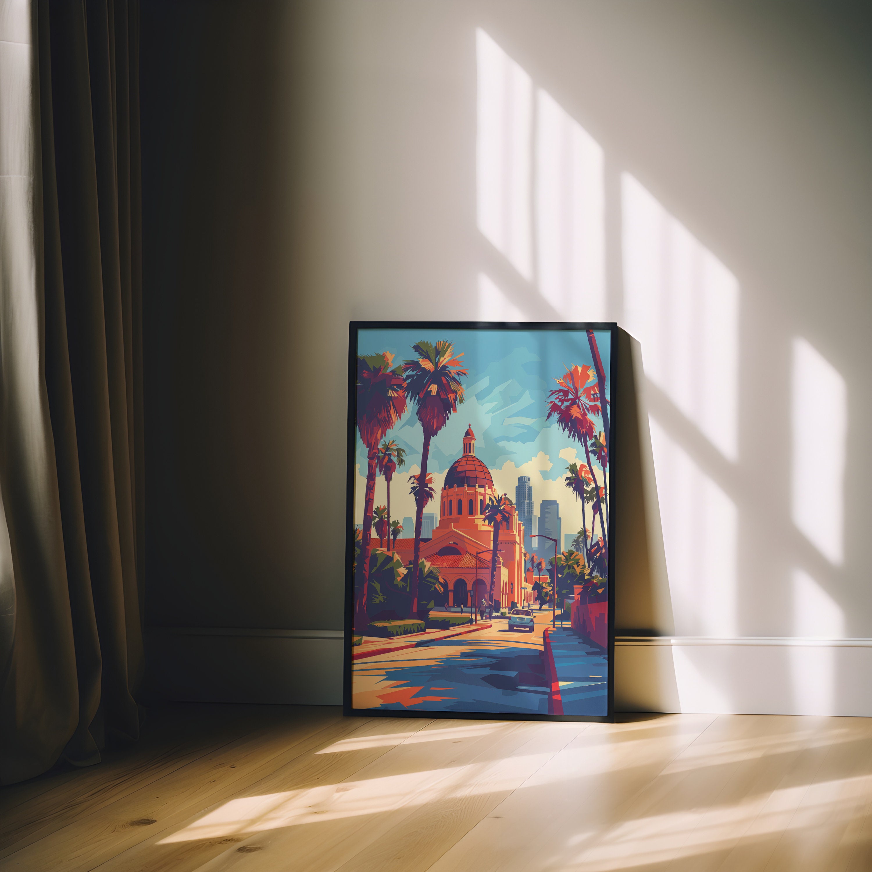 Los Angeles Poster, Modern Wall Art Print, LA Skyline, California Decor ...