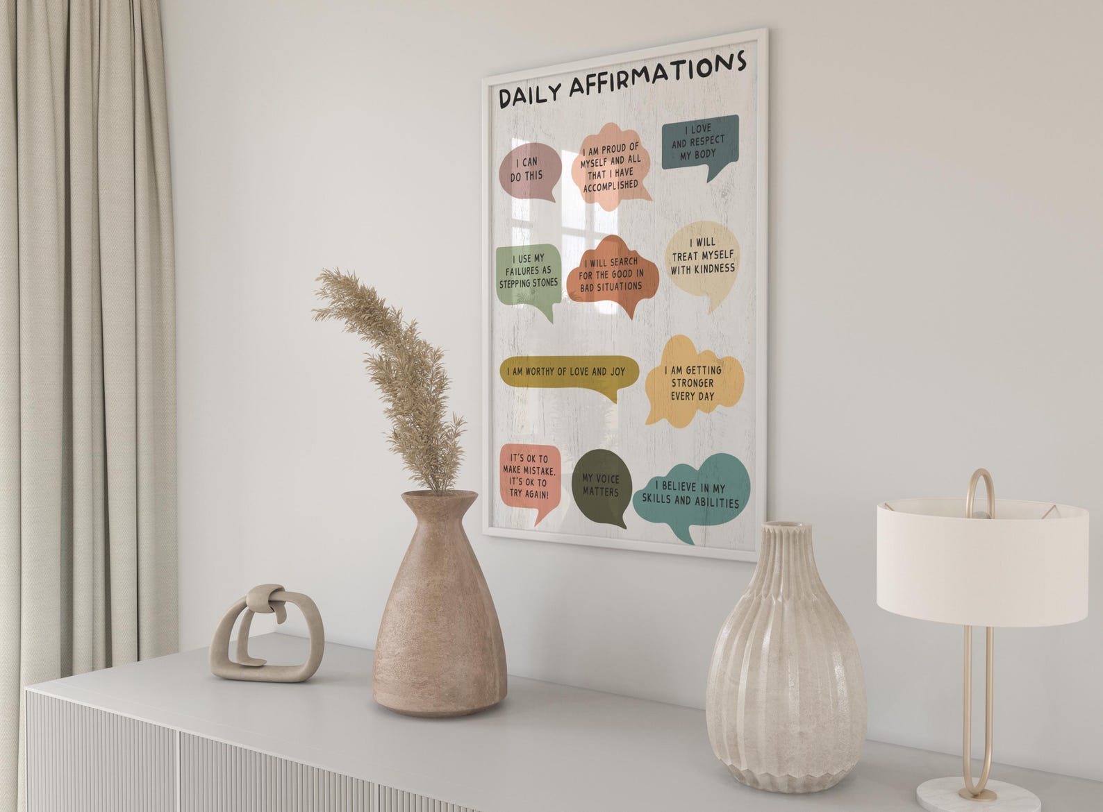 Daily Affirmations Poster,affirmation WALL ART, Positive Affirmations ...