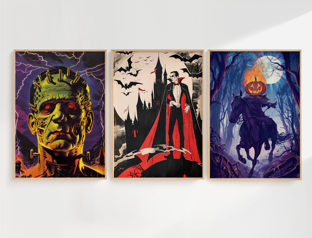 Vintage Halloween Posters, DIGITAL DOWNLOAD, Halloween Party Decor ...