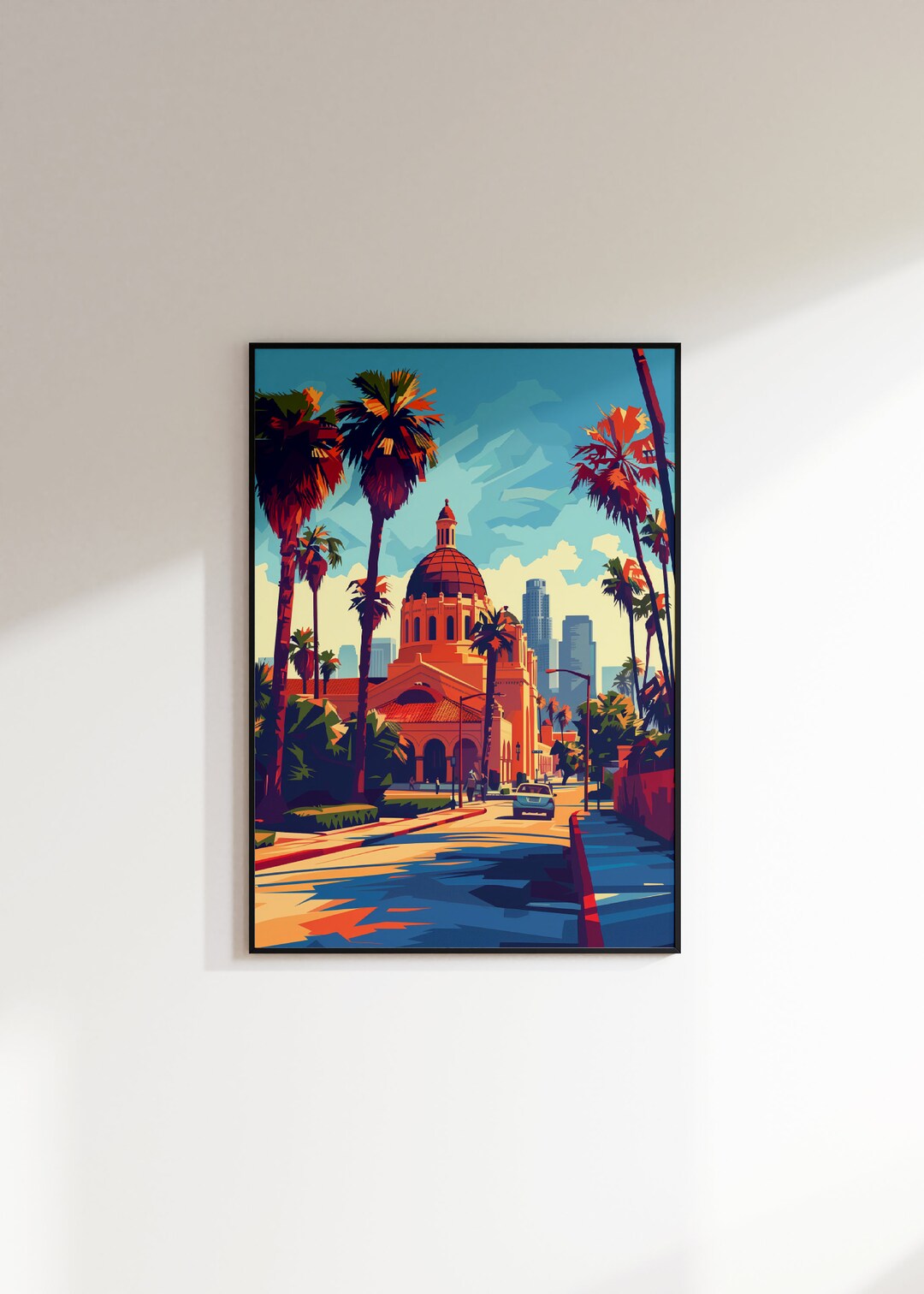 Los Angeles Poster, Modern Wall Art Print, LA Skyline, California Decor ...