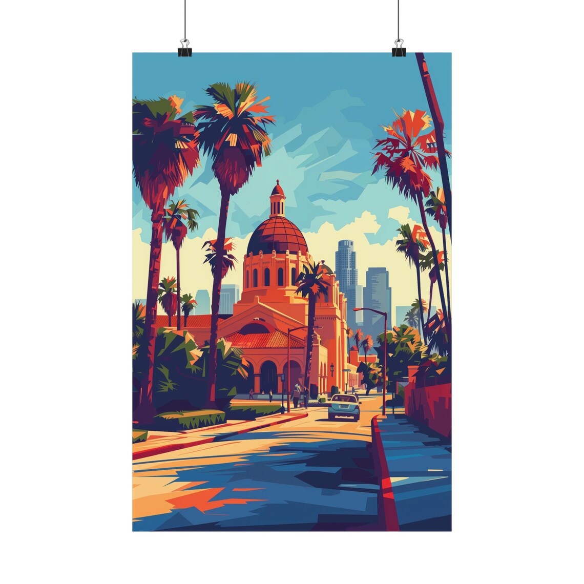 Los Angeles Poster, Modern Wall Art Print, LA Skyline, California Decor ...