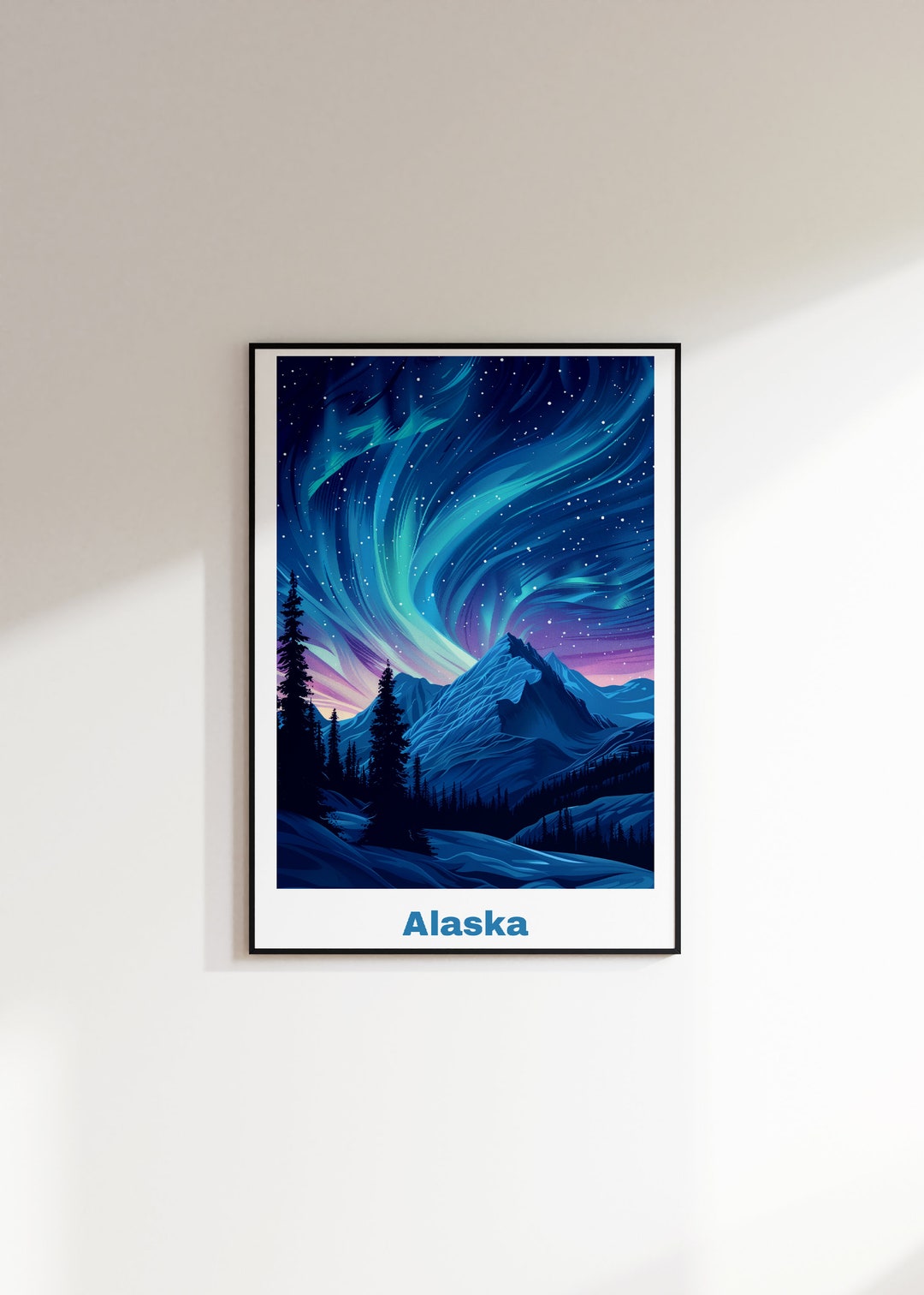 Travel Poster Alaska Poster Alaska travel Art Wall Art Travel Poster - Etsy