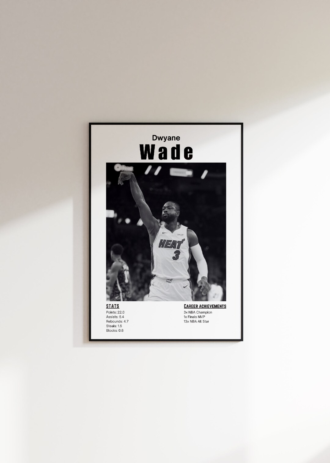 Dwyane Wade Poster , NBA Poster , Iconic Basketball Art Print, Dwyane ...