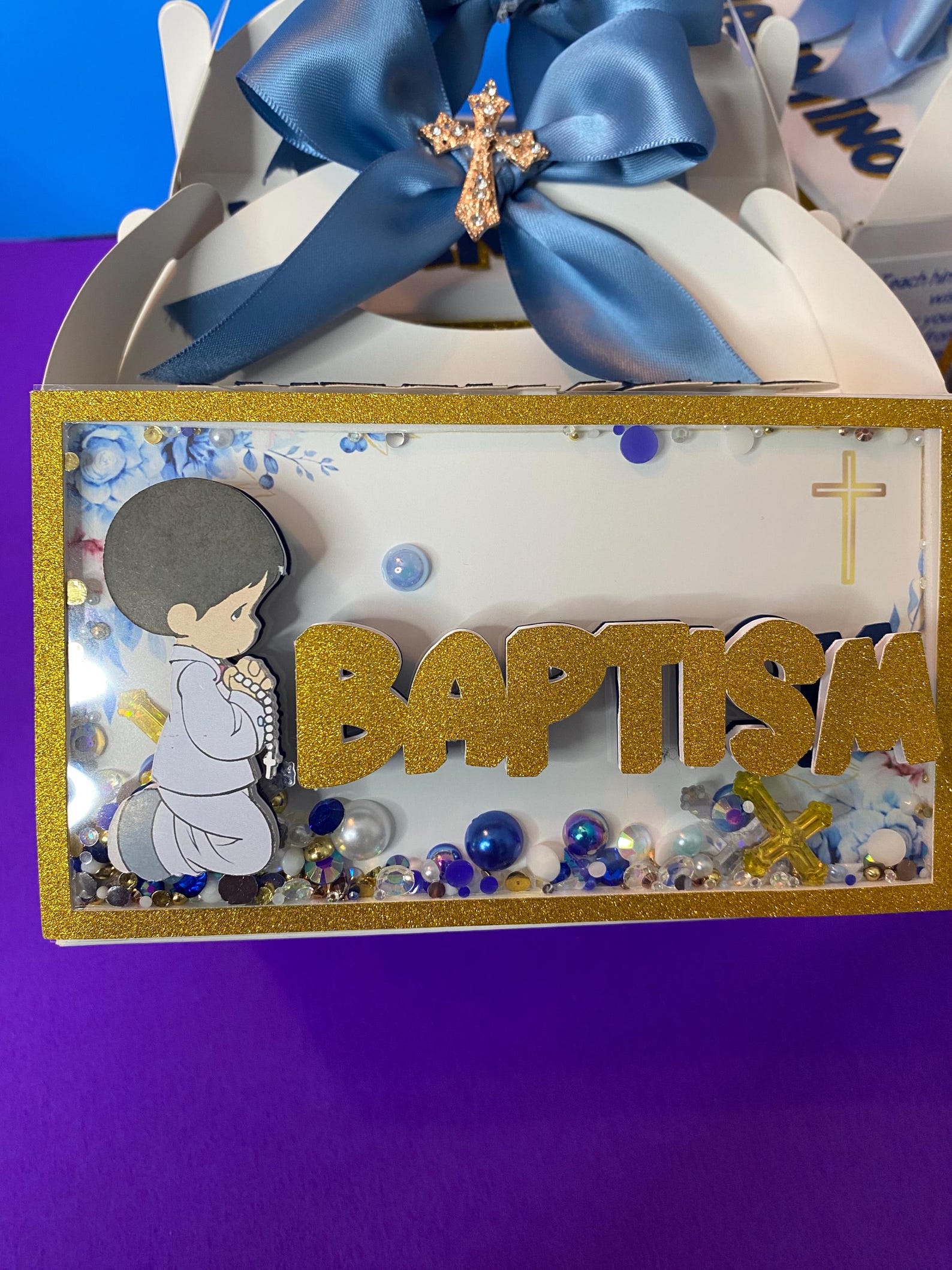 Baptism Gable Box Mi Bautizo Party Favor First Communion Theme ...