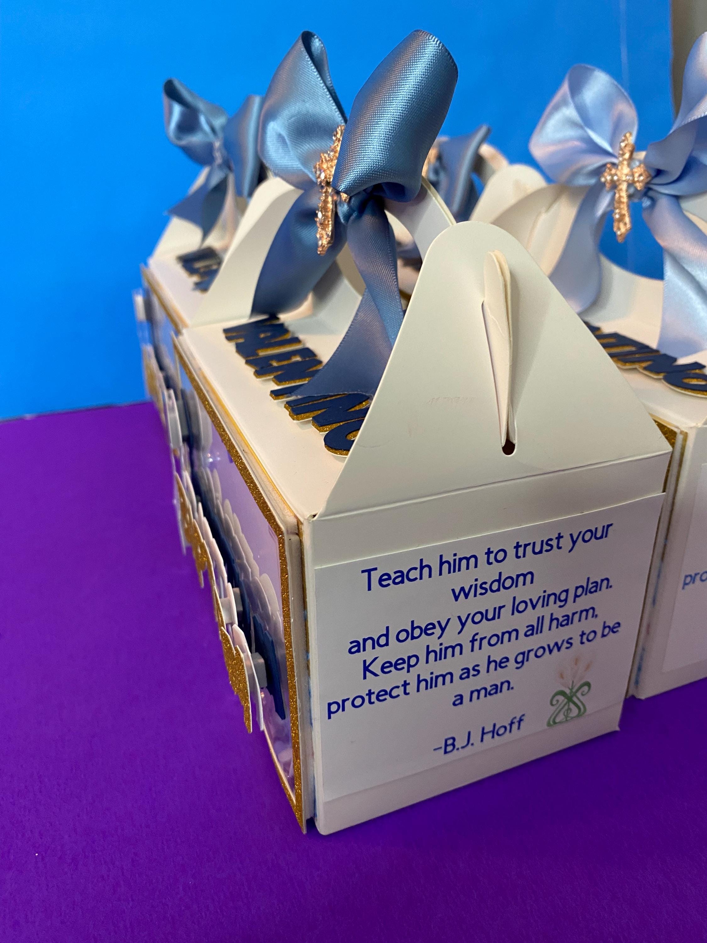 Baptism Gable Box Mi Bautizo Party Favor First Communion Theme ...