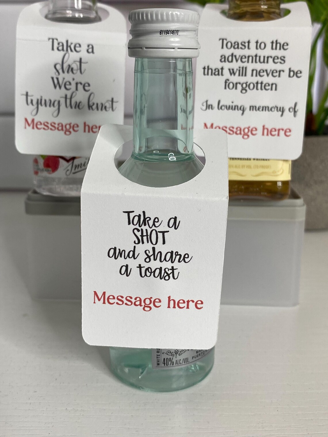 Miniature Alcohol Bottle Tags Mini Liquor Personalized Adults Party ...
