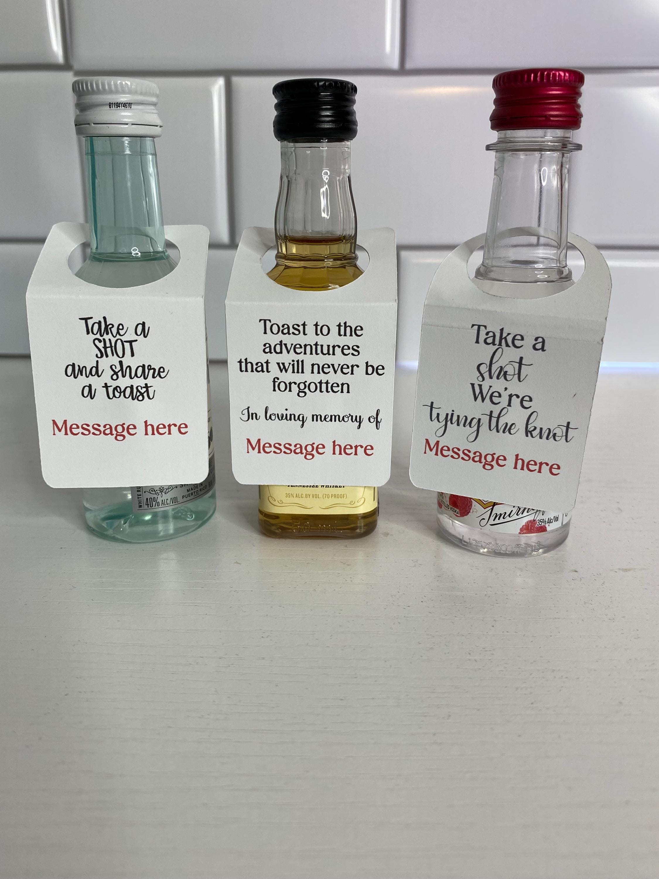 Miniature Alcohol Bottle Tags Mini Liquor Personalized Adults Party ...
