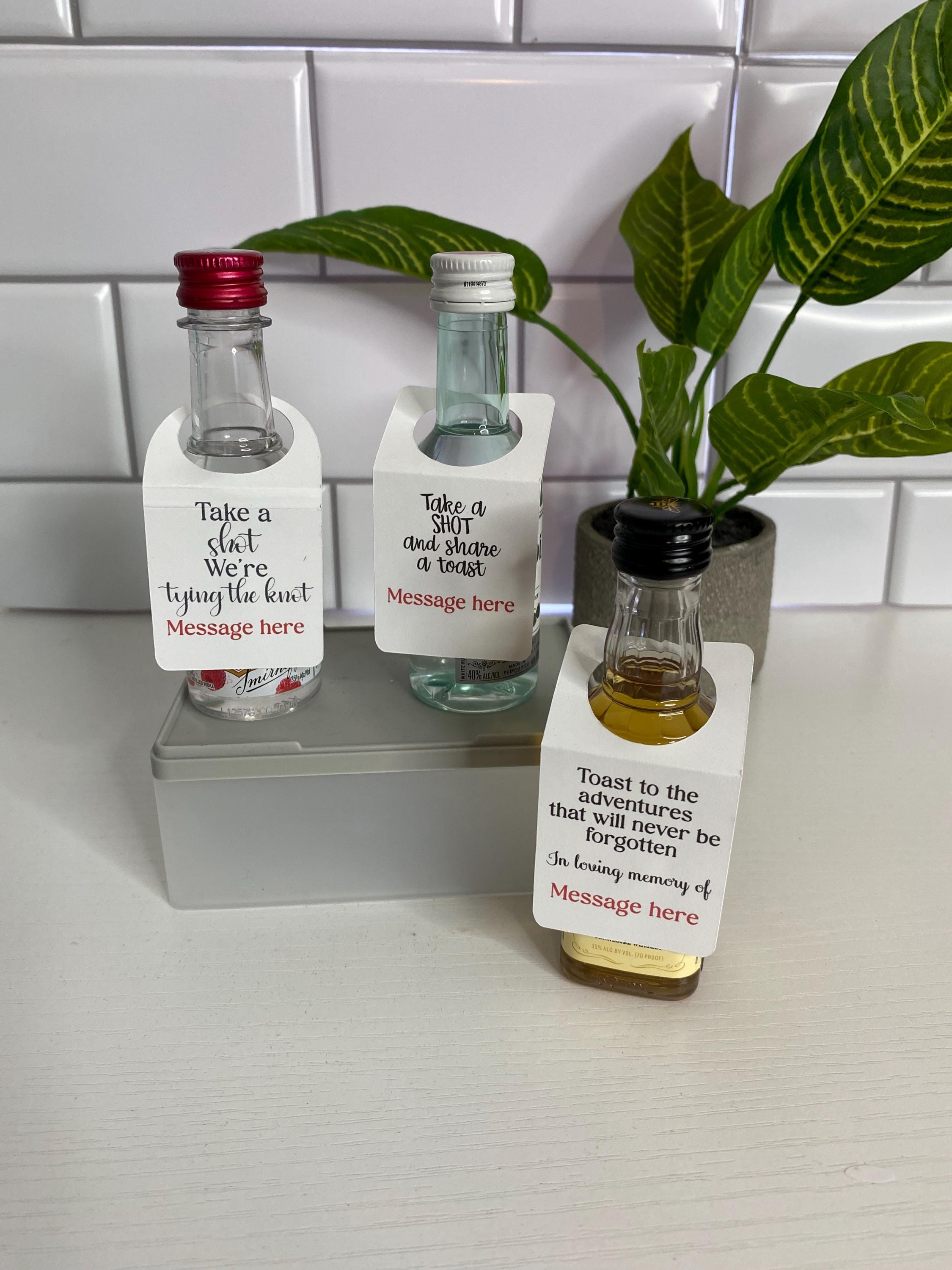 Miniature Alcohol Bottle Tags Mini Liquor Personalized Adults Party ...