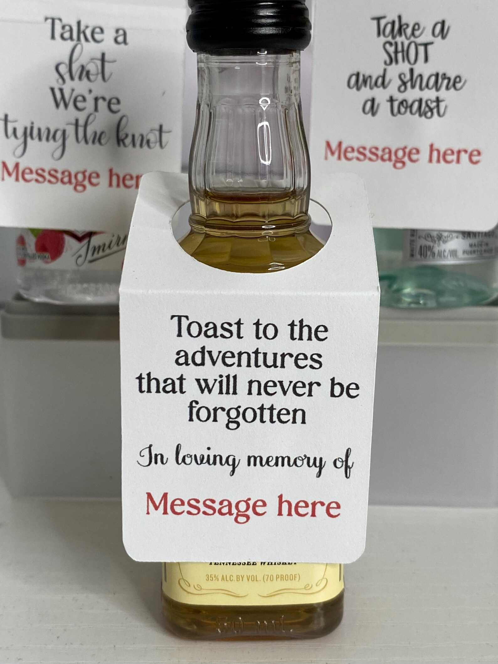 Miniature Alcohol Bottle Tags Mini Liquor Personalized Adults Party ...