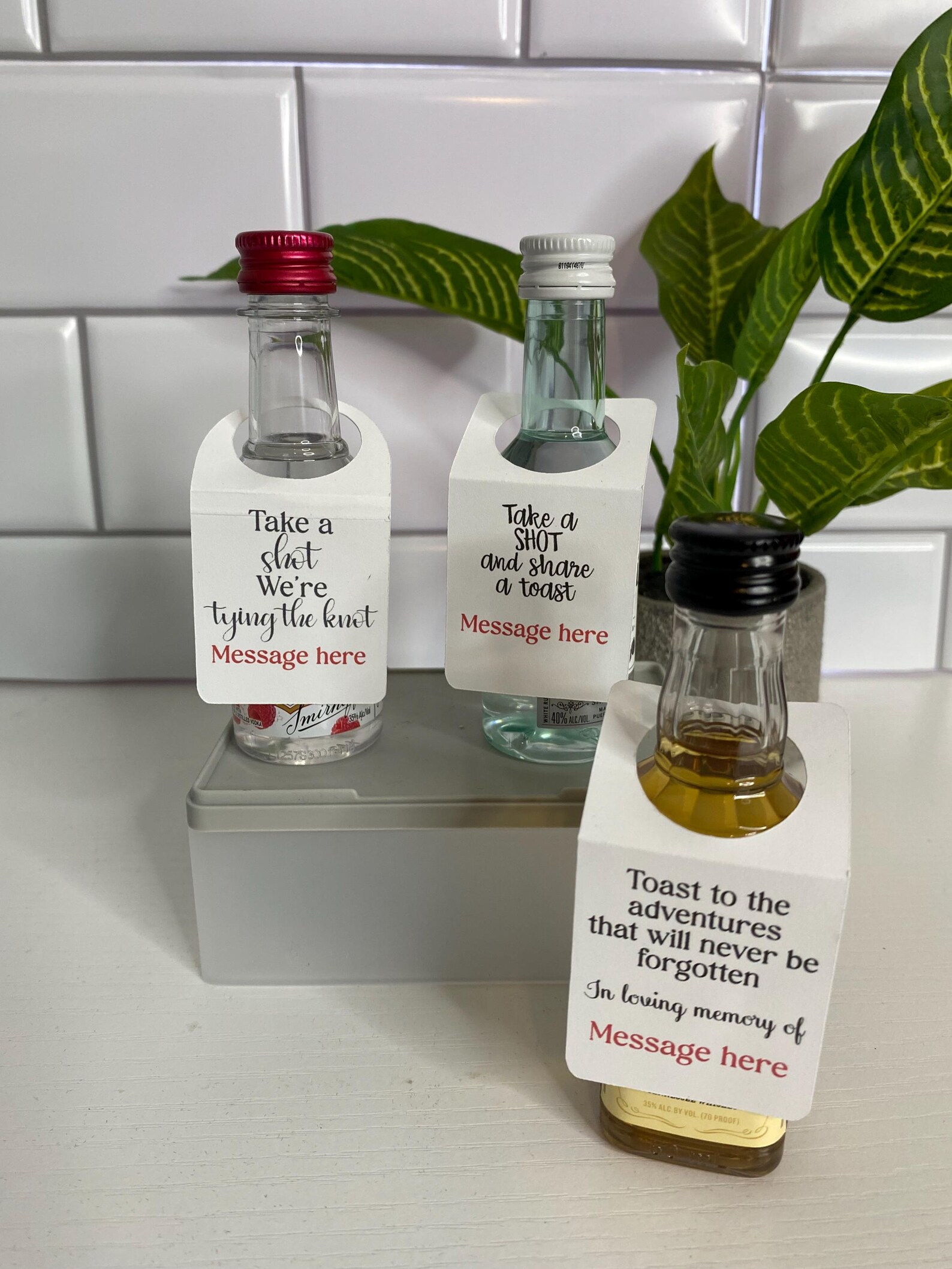 Miniature Alcohol Bottle Tags Mini Liquor Personalized Adults Party ...