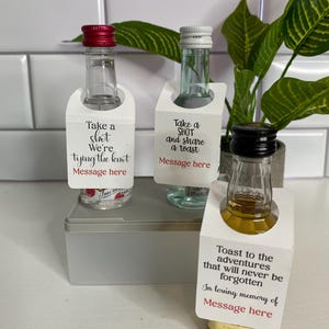 Miniature Alcohol Bottle Tags Mini Liquor Personalized Adults Party ...