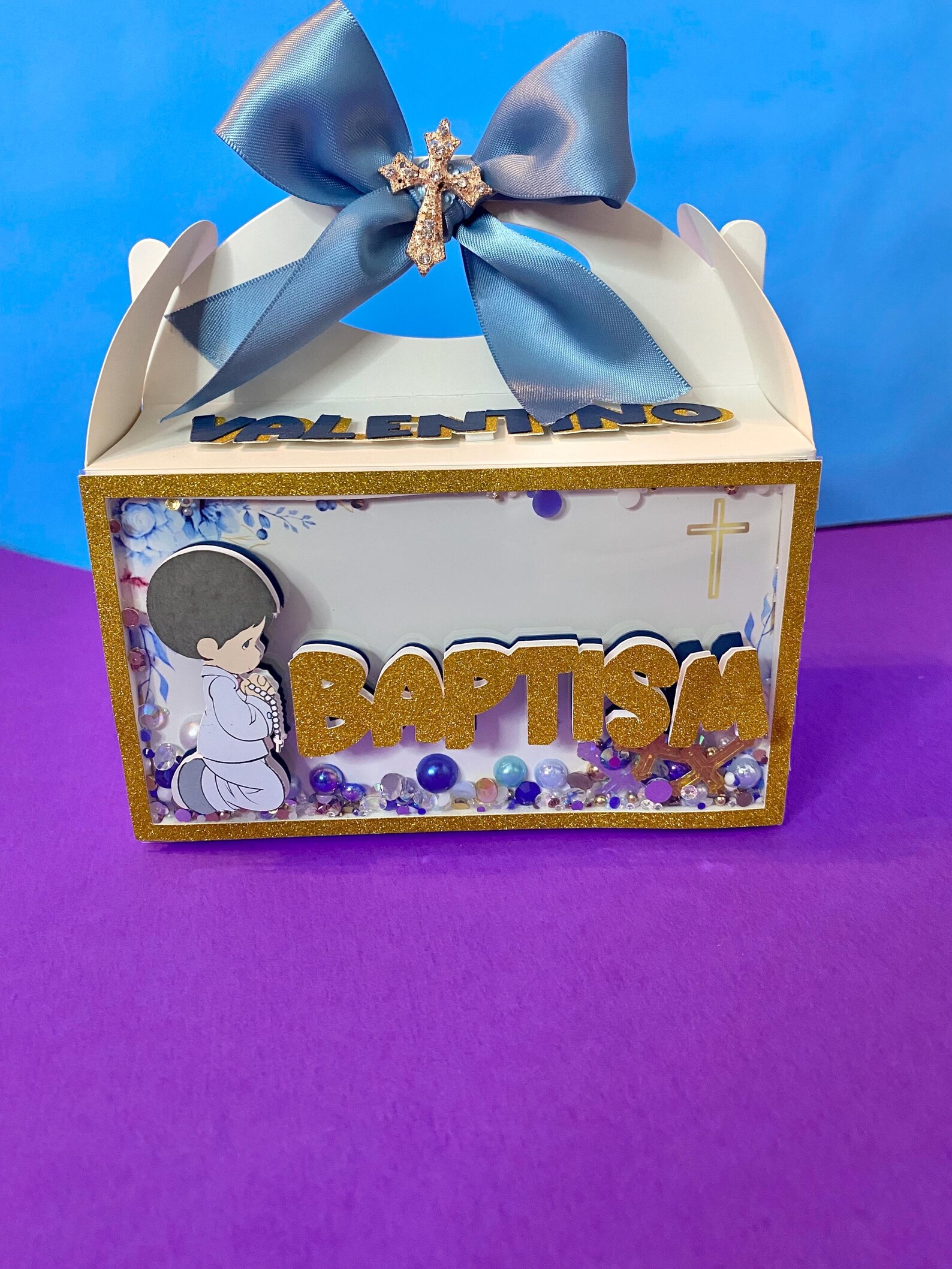 Baptism Gable Box Mi Bautizo Party Favor First Communion Theme ...