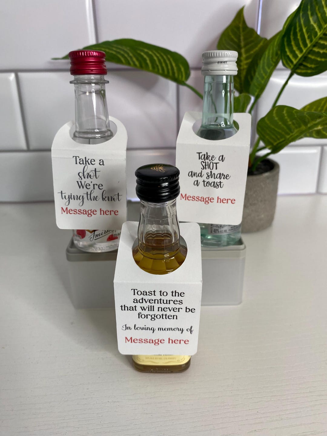 Miniature Alcohol Bottle Tags Mini Liquor Personalized Adults Party ...
