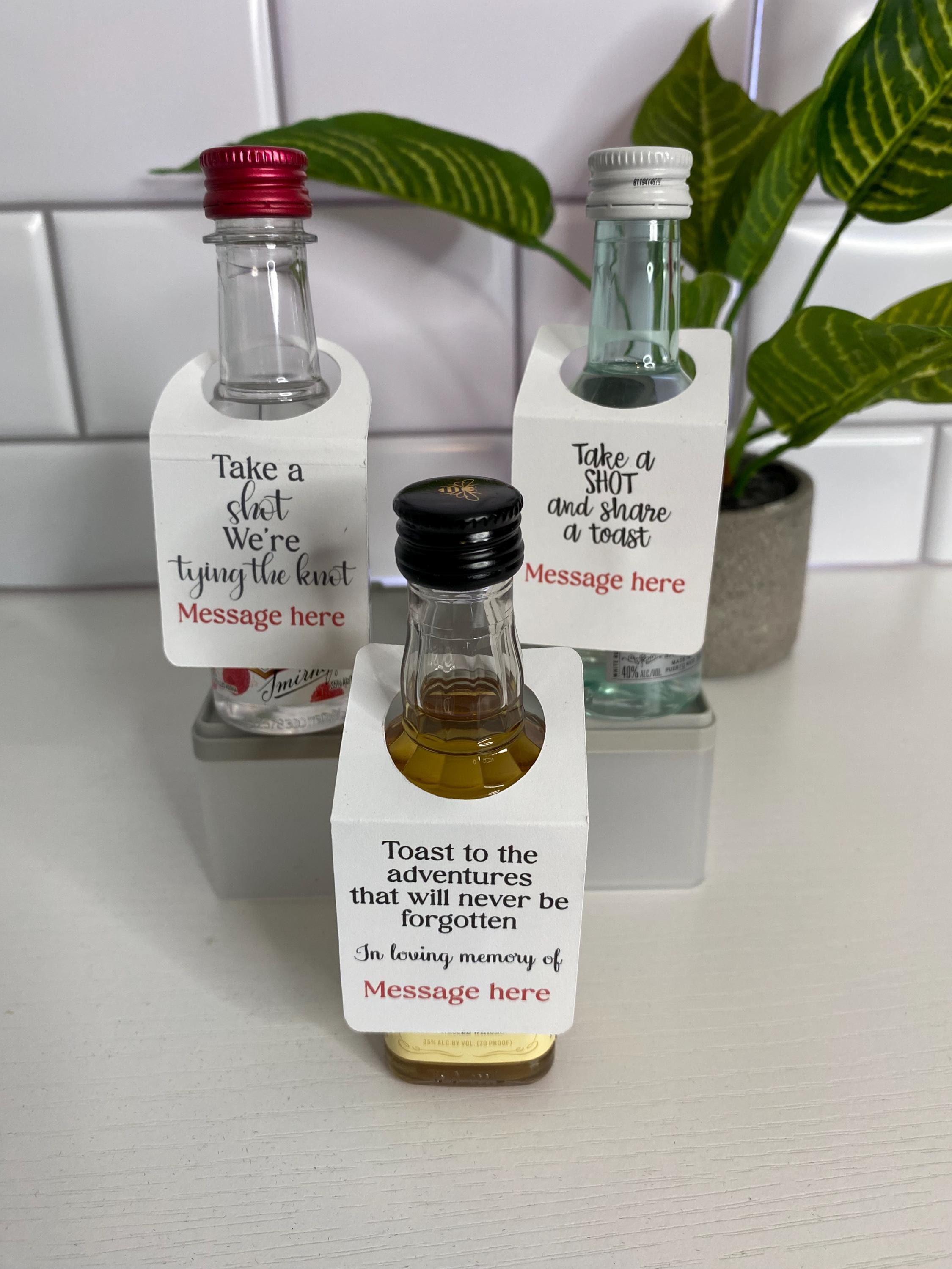 Miniature Alcohol Bottle Tags Mini Liquor Personalized Adults Party ...