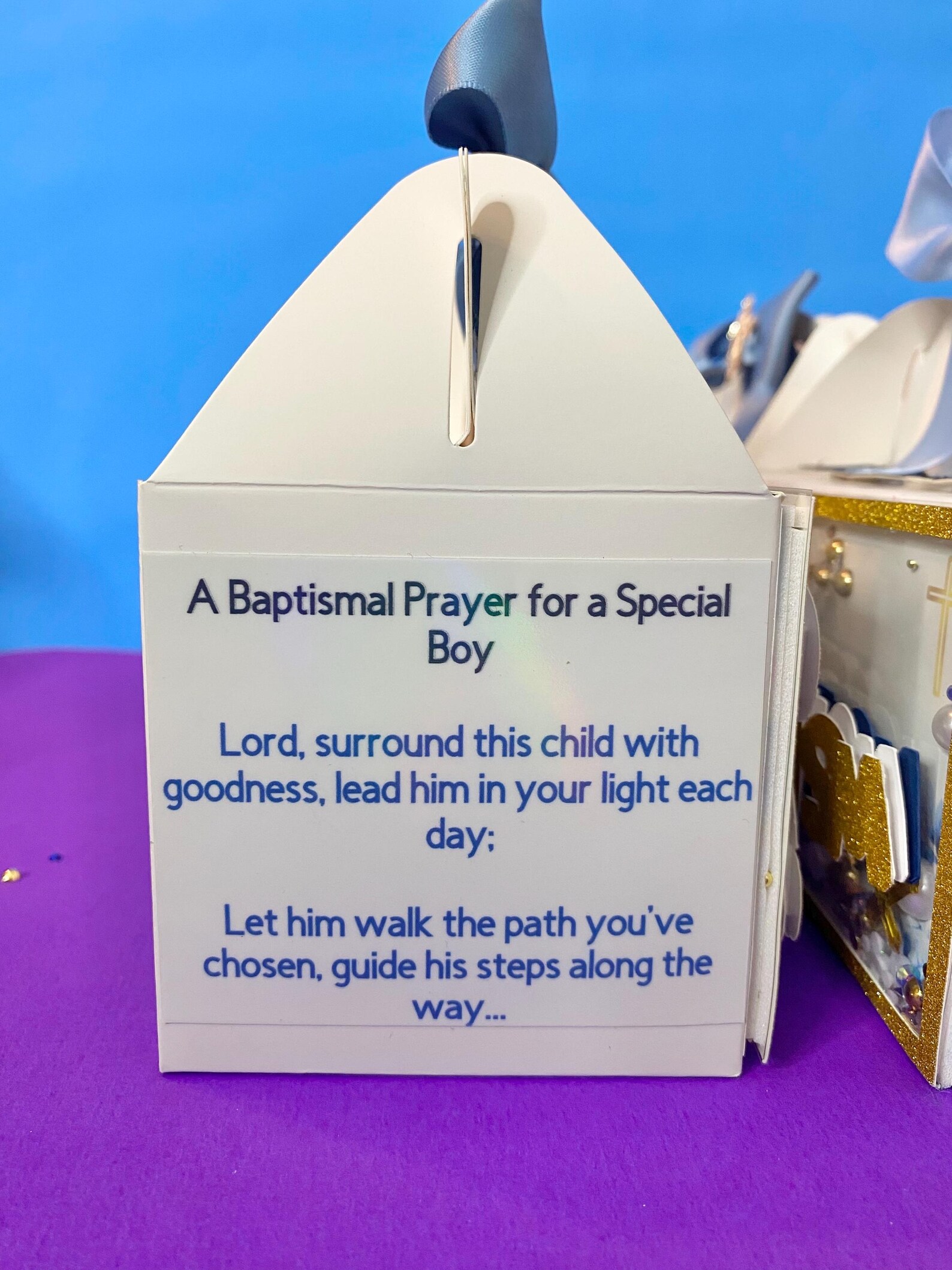 Baptism Gable Box Mi Bautizo Party Favor First Communion Theme ...