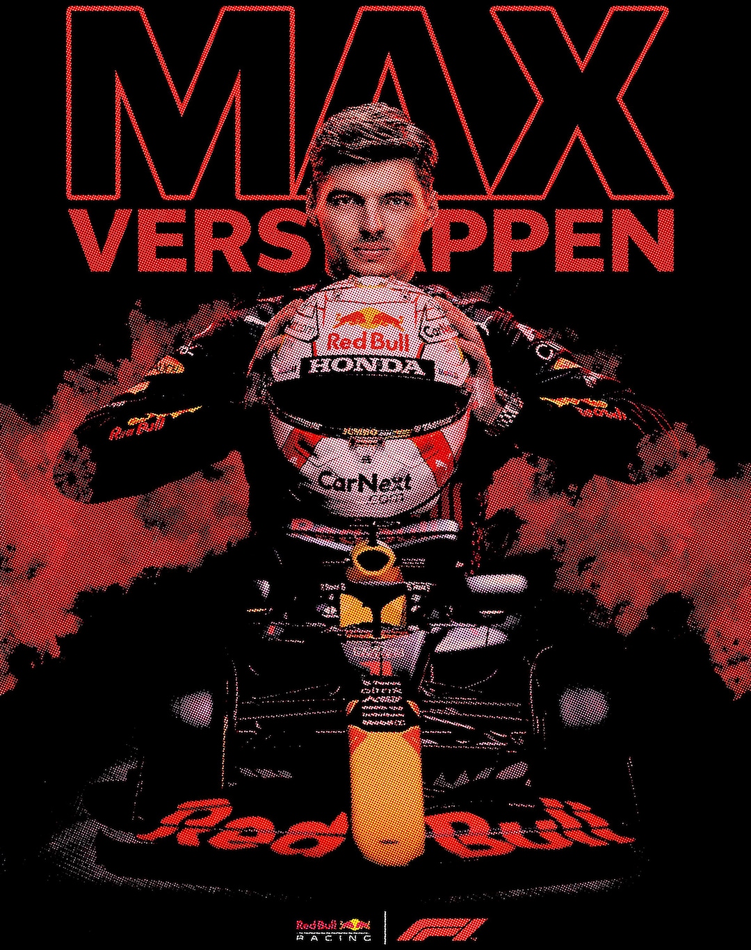 F1 Design MAX VERSTAPPEN Dtf Png Halftone Design Digital Screen ...