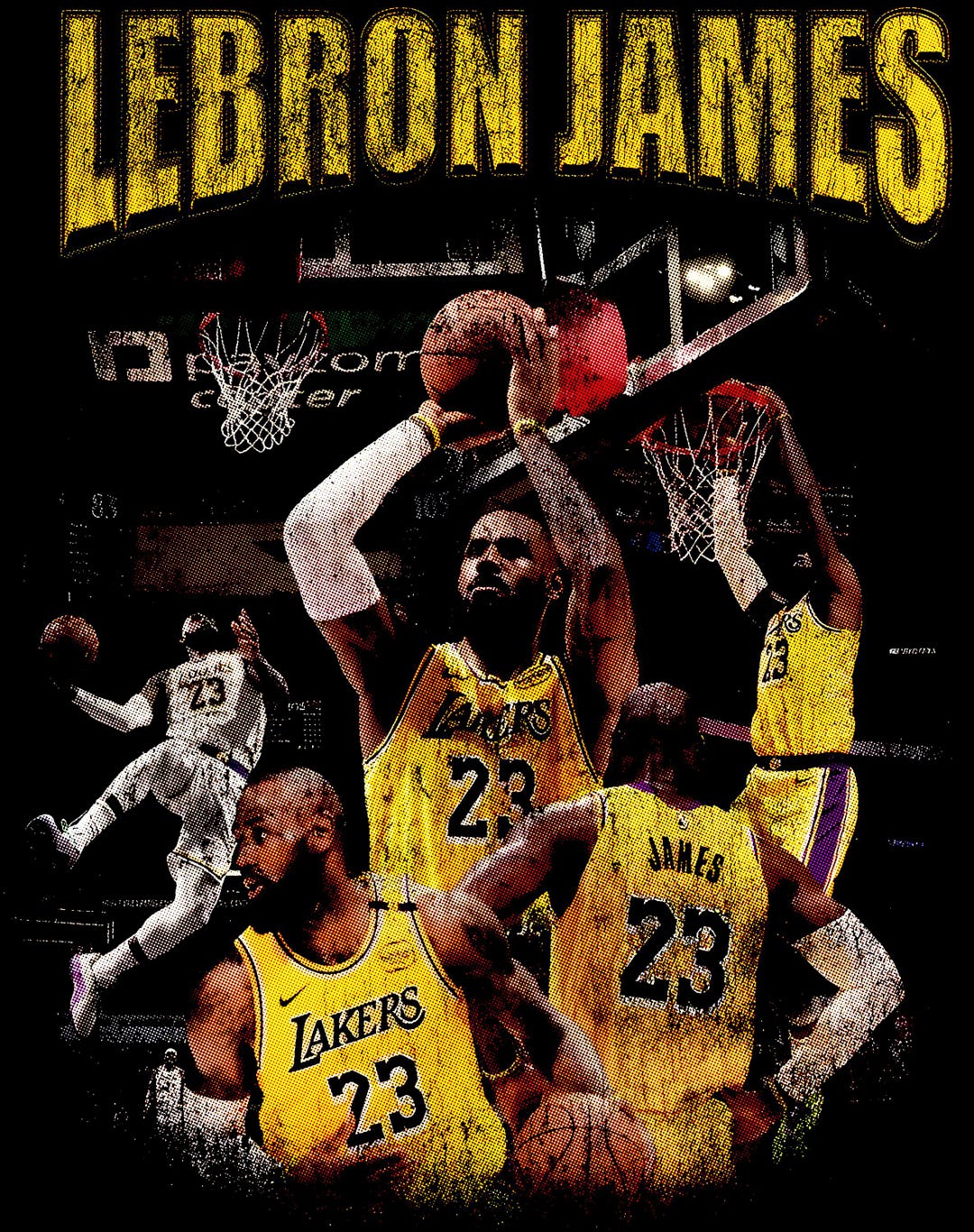 Lebron James NBA LA Lakers DTF PNG Halftone Design Digital Screen ...