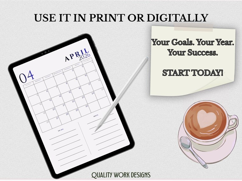 Monthly Calendar 2026 Minimalist Planner, Printable Fillable Monthly ...