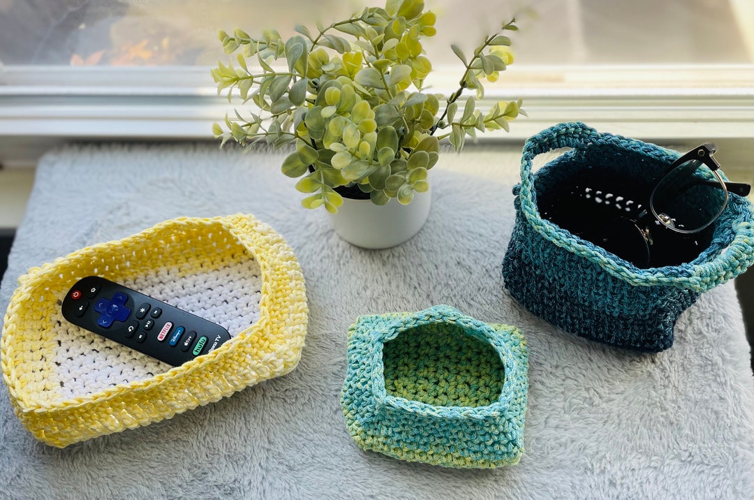 Set of 3 Multi-color Oblong Baskets - Etsy