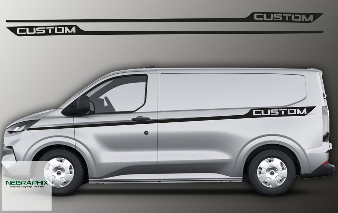 NE Graphix Side Stripe Vinyl Decals for Ford Transit Custom L1H1 ...